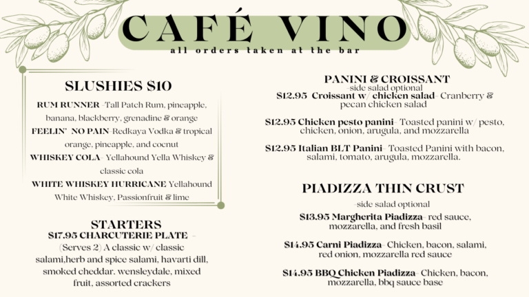 MENUS - CAFE VINO - Ozan Vineyard & Cellars
